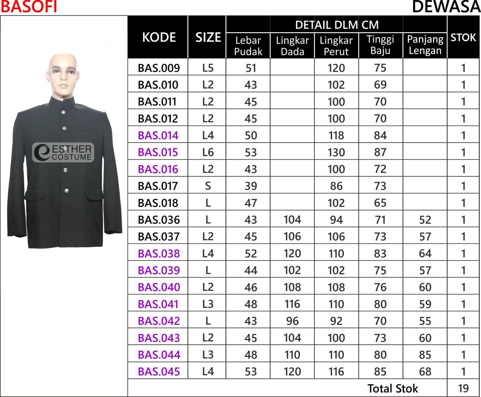 Basofi – ESTHER COSTUME