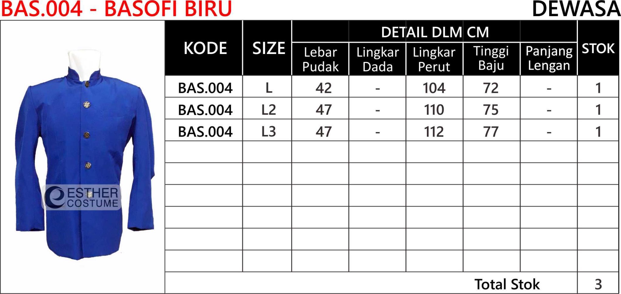 Basofi – ESTHER COSTUME